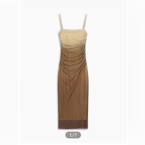 Commense | Dresses | Cappuccino Ombre Mesh Long Dress | Poshmark